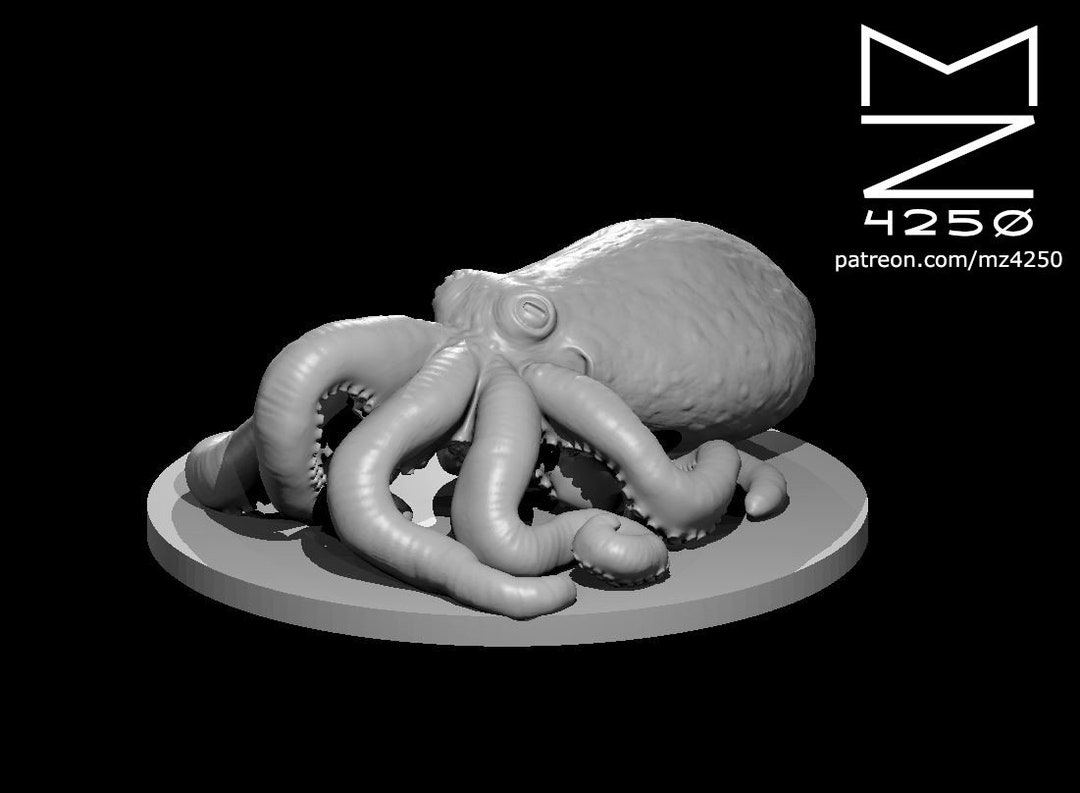 Resin Octopus Miniature: Dnd Mini Figurine, 3D Printed - Etsy
