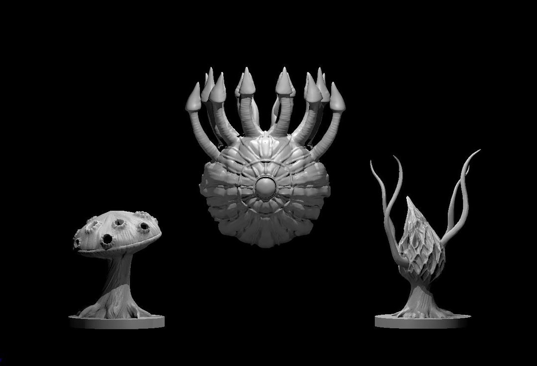 Resin Fungi Miniatures: Dnd Gas Spore, Shrieker, Violet Fungus - Etsy