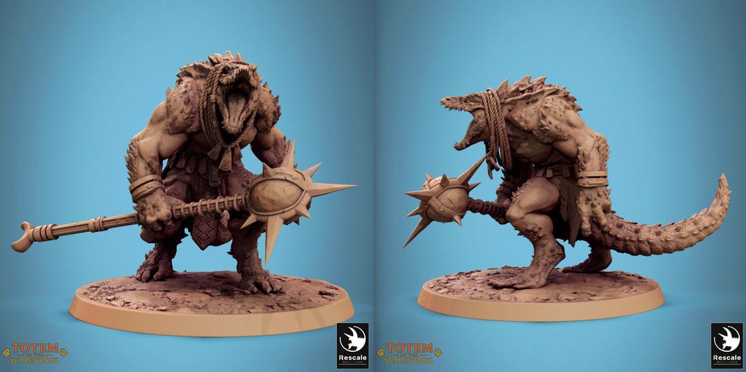 Dnd Minifig Lizardmen Champions Mini Figurine Resin 3D Printed - Etsy