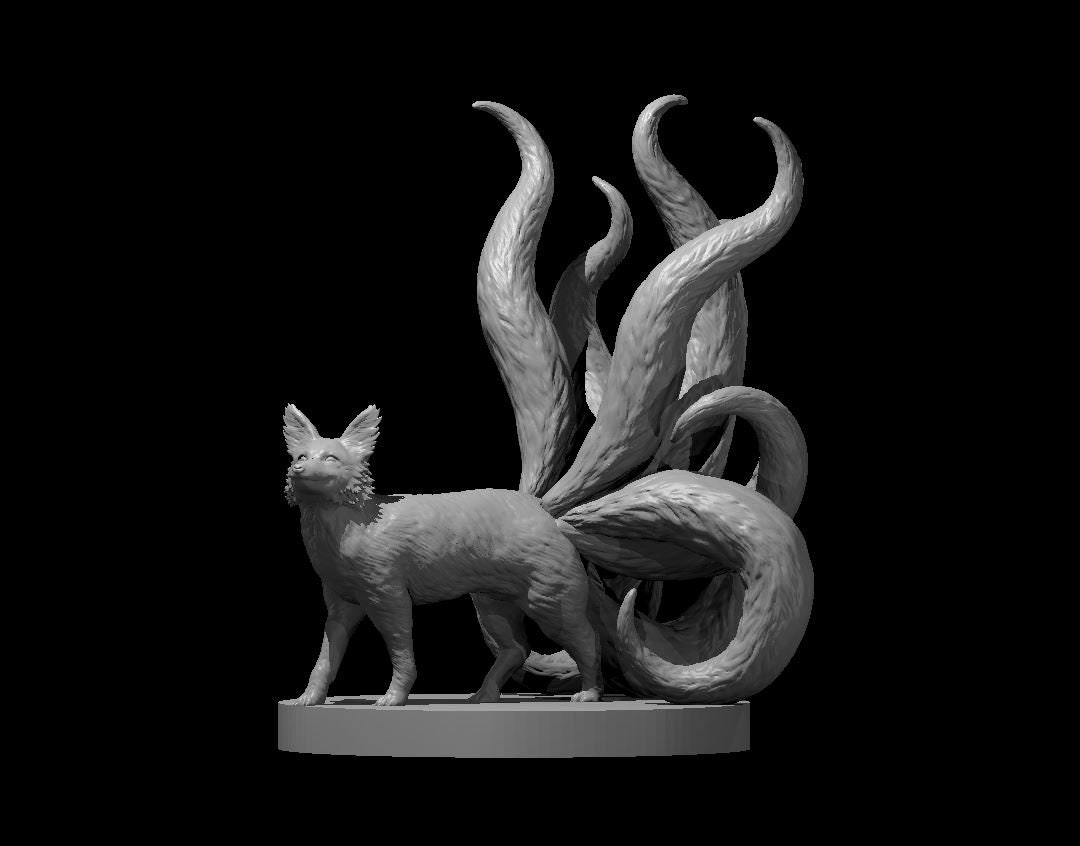 Dnd Minifig Kitsune Dungeons and Dragons Mini Figurine Resin 3D Printed ...