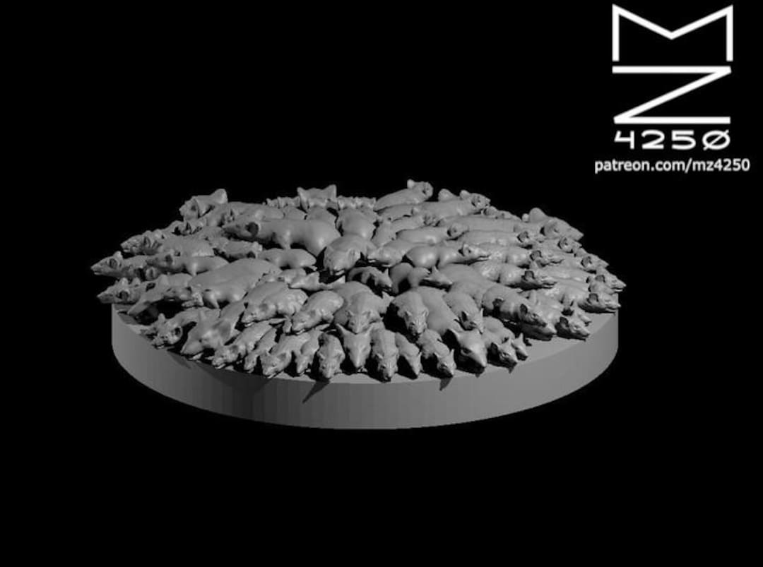 Resin Rat Swarm Miniature: Dnd Mini Figurine, 3D Printed - Etsy