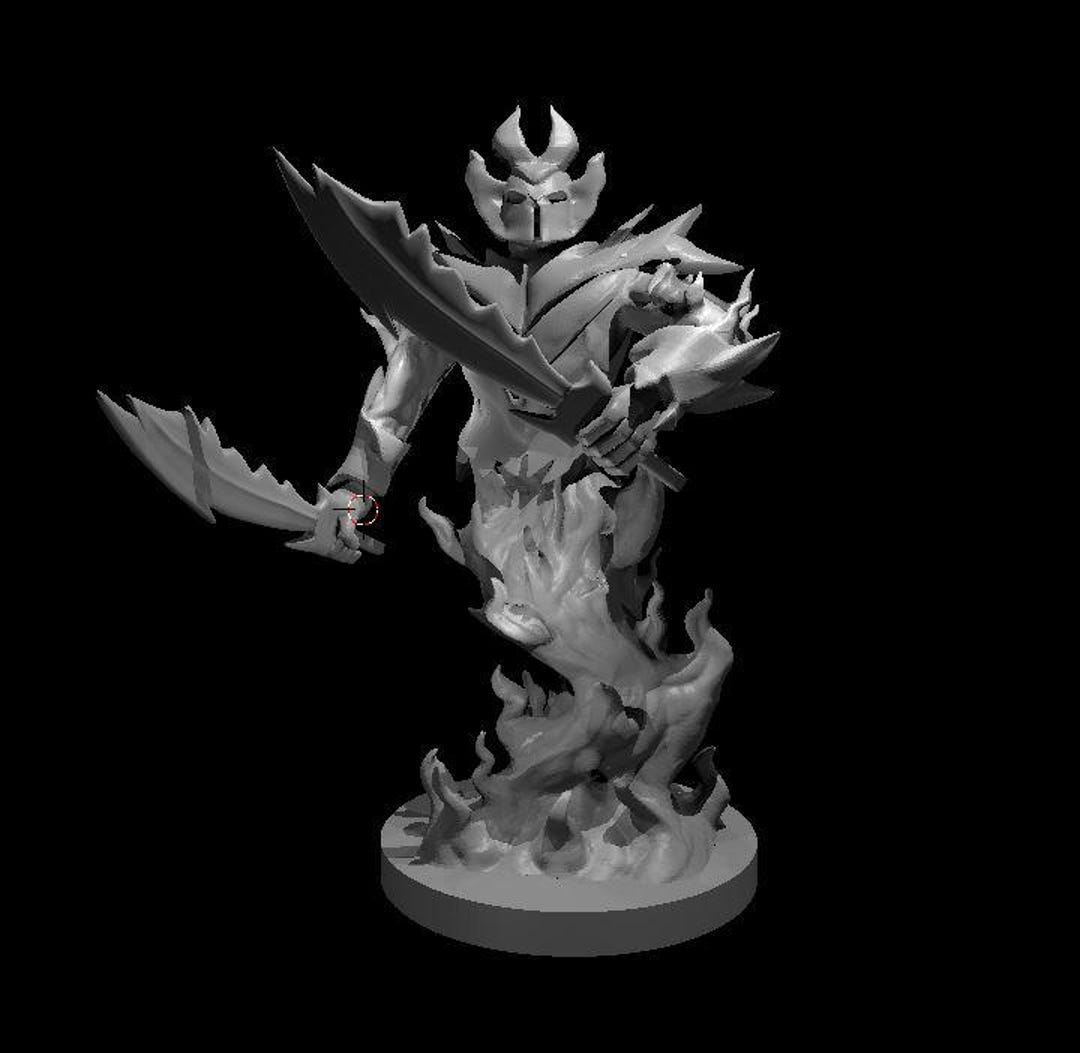 Dnd Mini Figurine Fire Elemental Myrmidon: 3D Printed Resin Dungeons ...