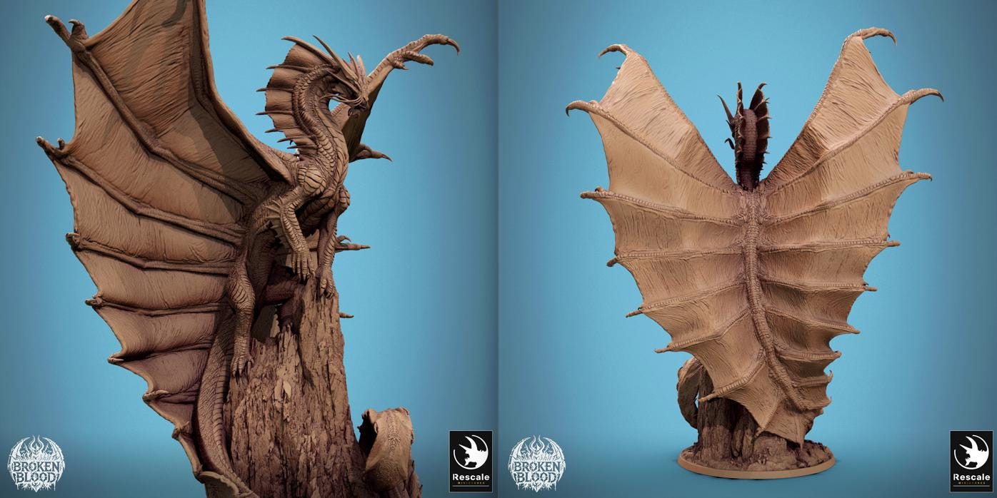 Dnd Minifig Legendary Gold Dragon Mini Figurine Resin 3D Printed - Etsy