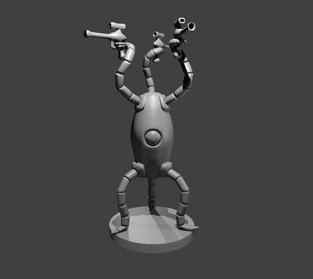 Dnd Mini Figurine Alien Robot With Blasters: 3D Printed Resin Dungeons ...