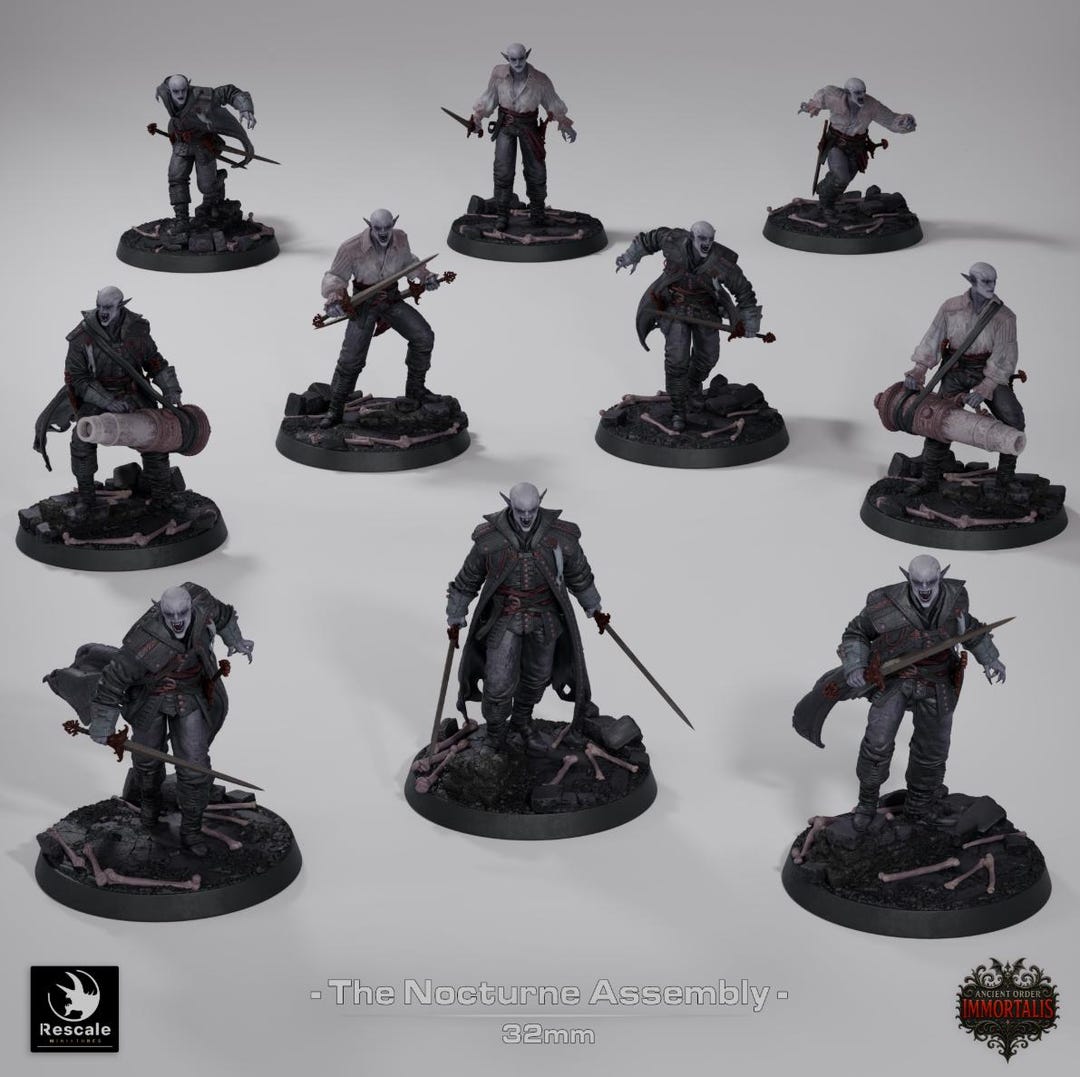 Dnd Minifig Rescale Mini Nocturne Assembly Mini Figurine Resin 3D ...