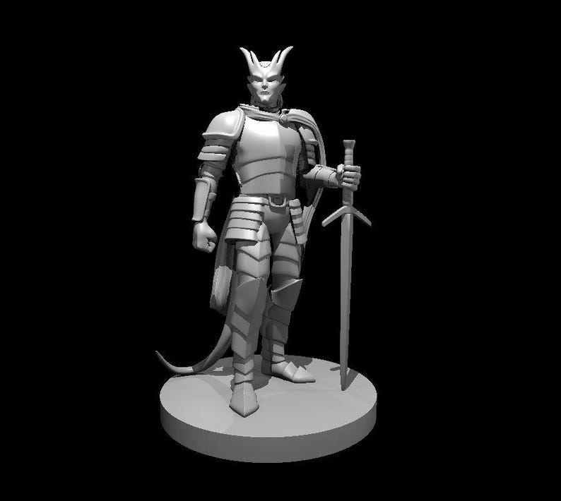 Resin Tiefling Mini: Dnd Miniature Figurine, 3D Printed - Etsy