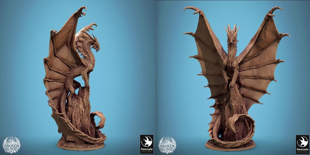 Dnd Minifig Legendary Gold Dragon Mini Figurine Resin 3D Printed - Etsy