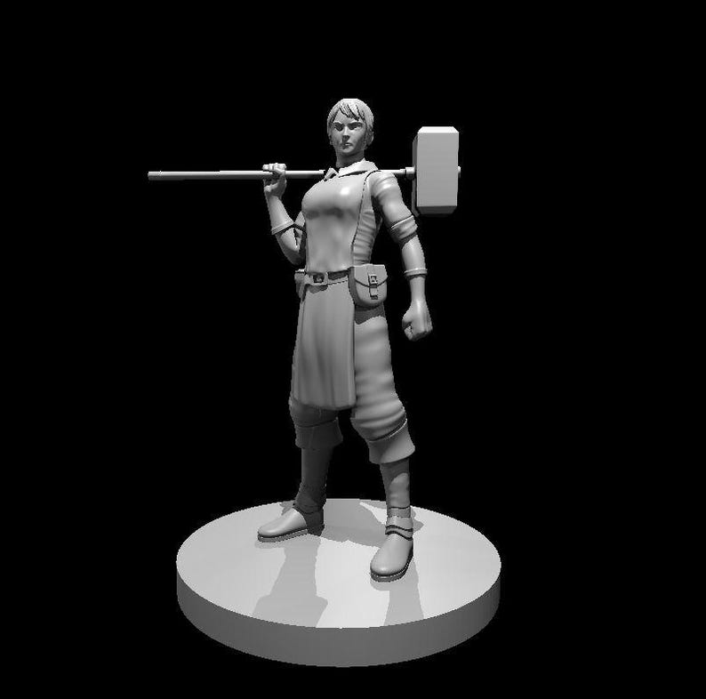 Dnd Human Set of 10 Dungeons and Dragons Mini Figurine Resin 3D Printed ...
