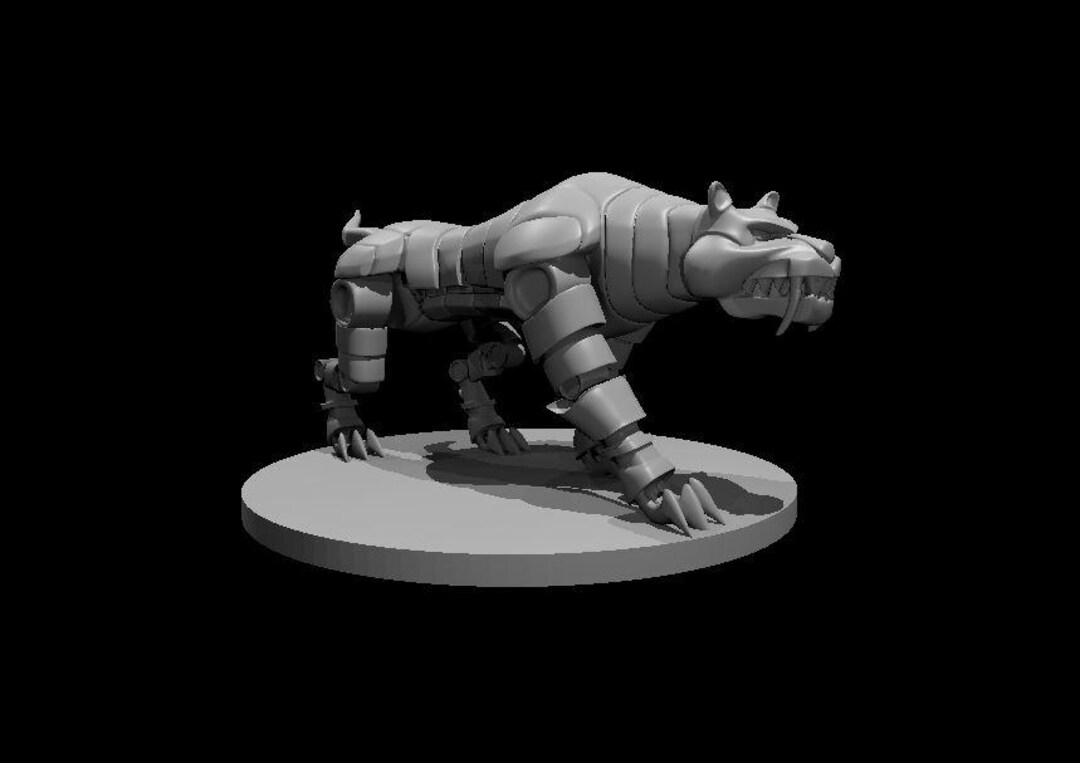 Dnd Mini Figurine Clockwork Saber Tooth Tiger: 3D Printed Resin ...