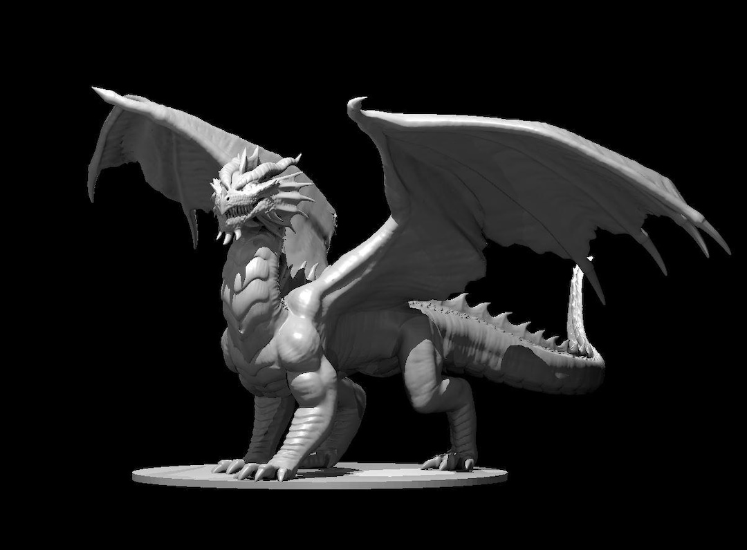 Red Dragon Mini Figurine: 3D Printed Resin Dnd Mini - Etsy