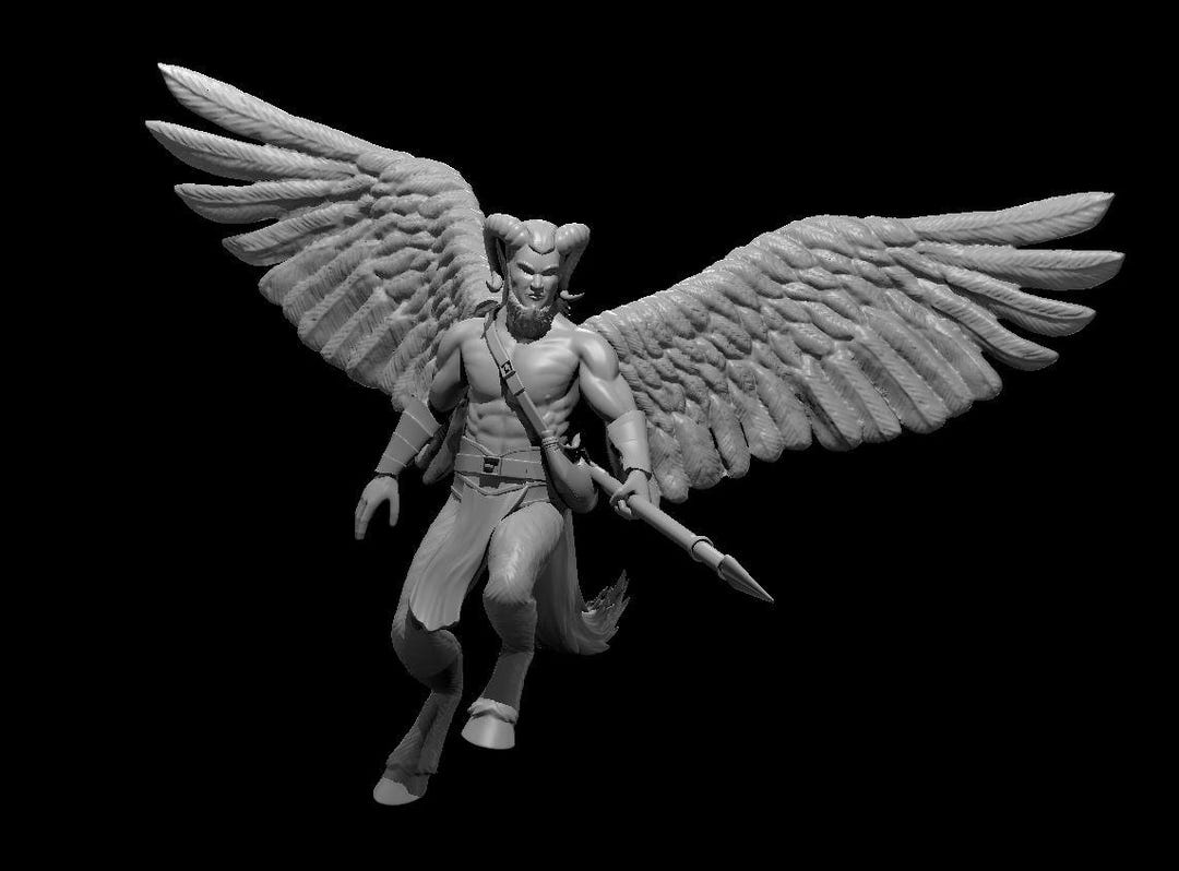 Dnd Minifig Satyr Dungeons and Dragons Mini Figurine Resin 3D Printed ...