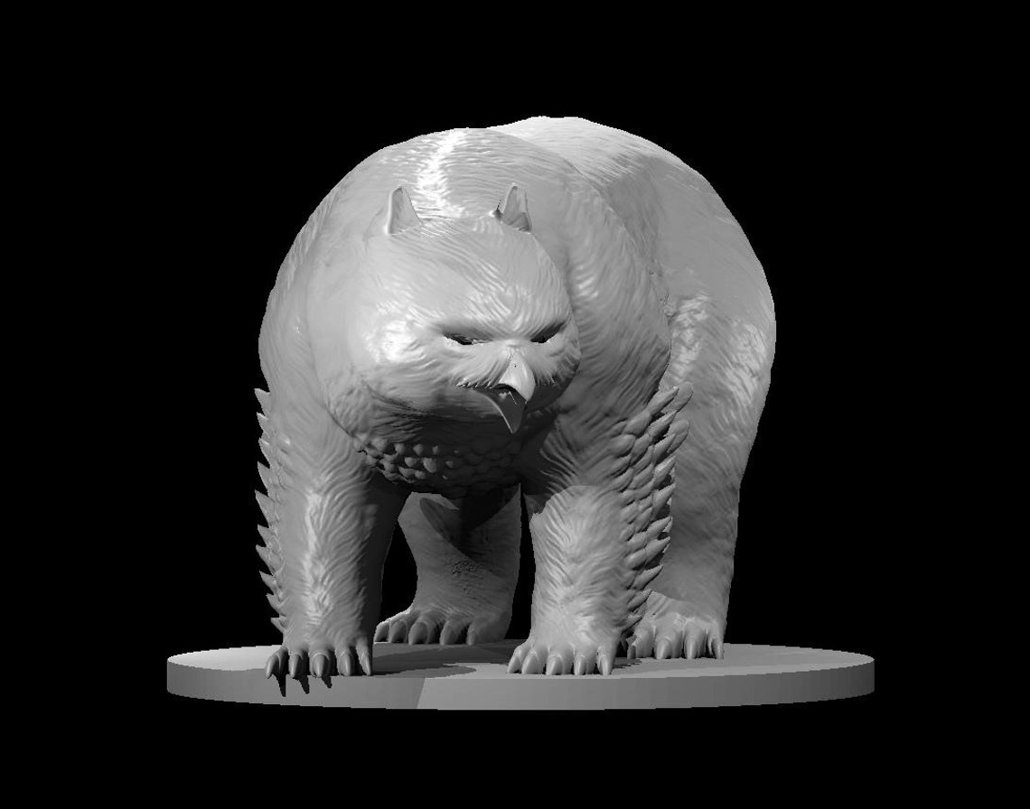 Dnd Minifig Owlbear Dungeons and Dragons Mini Figurine Resin 3D Printed ...