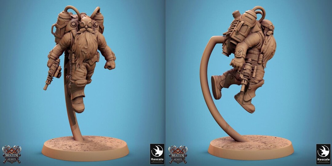 Dnd Minifig Dwarf Steampunk Mini Figurine Resin 3D Printed - Etsy