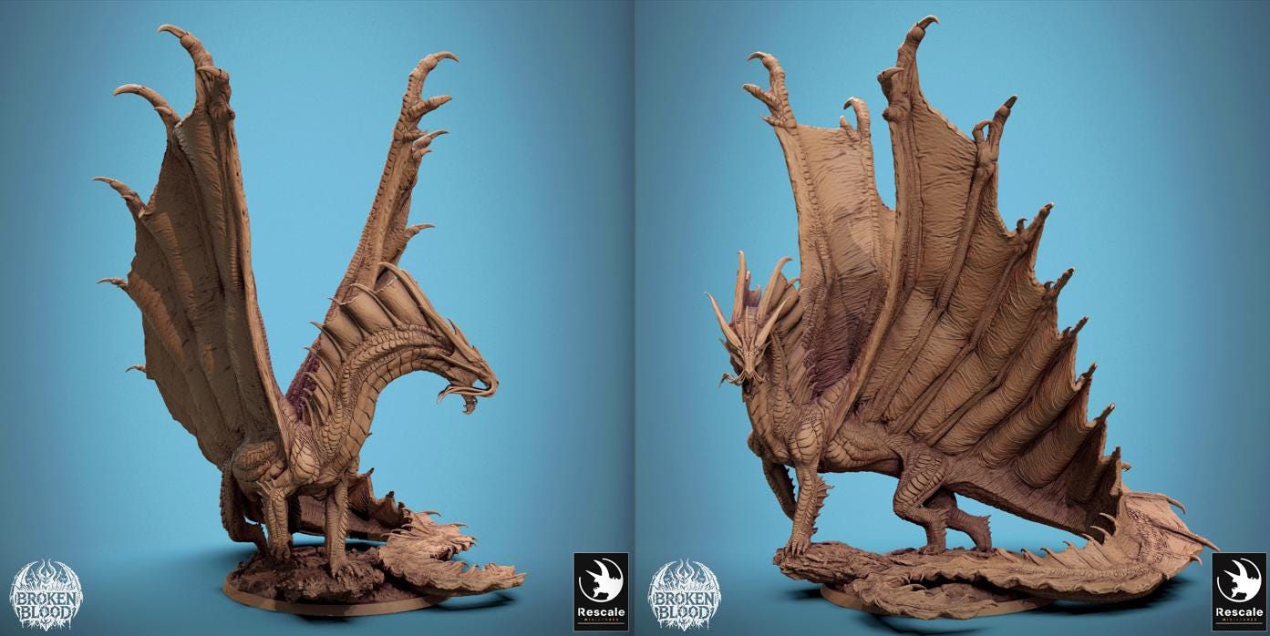 Dnd Minifig Legendary Gold Dragon Mini Figurine Resin 3D Printed - Etsy