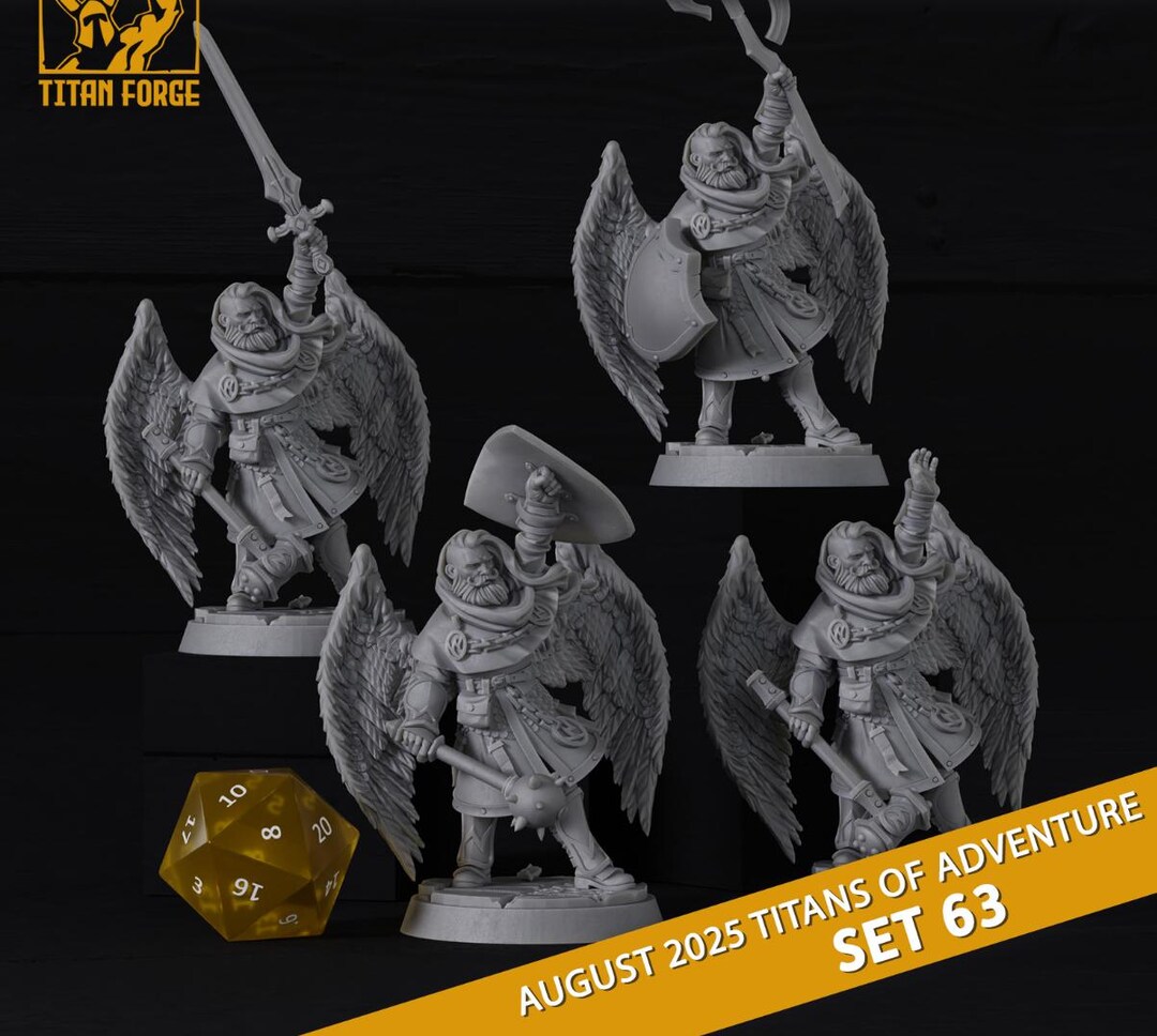 Resin Male Angel Cleric: Dnd Titan Forge Titans of Adventure Set of 4 ...