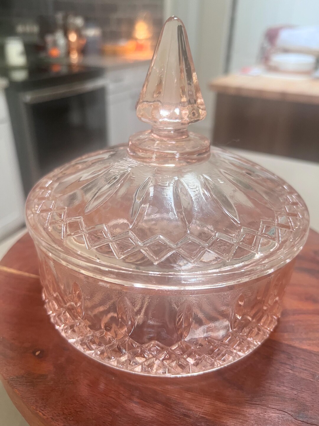 Vintage Indiana Glass Princess Pink Covered Candy Dish - Etsy