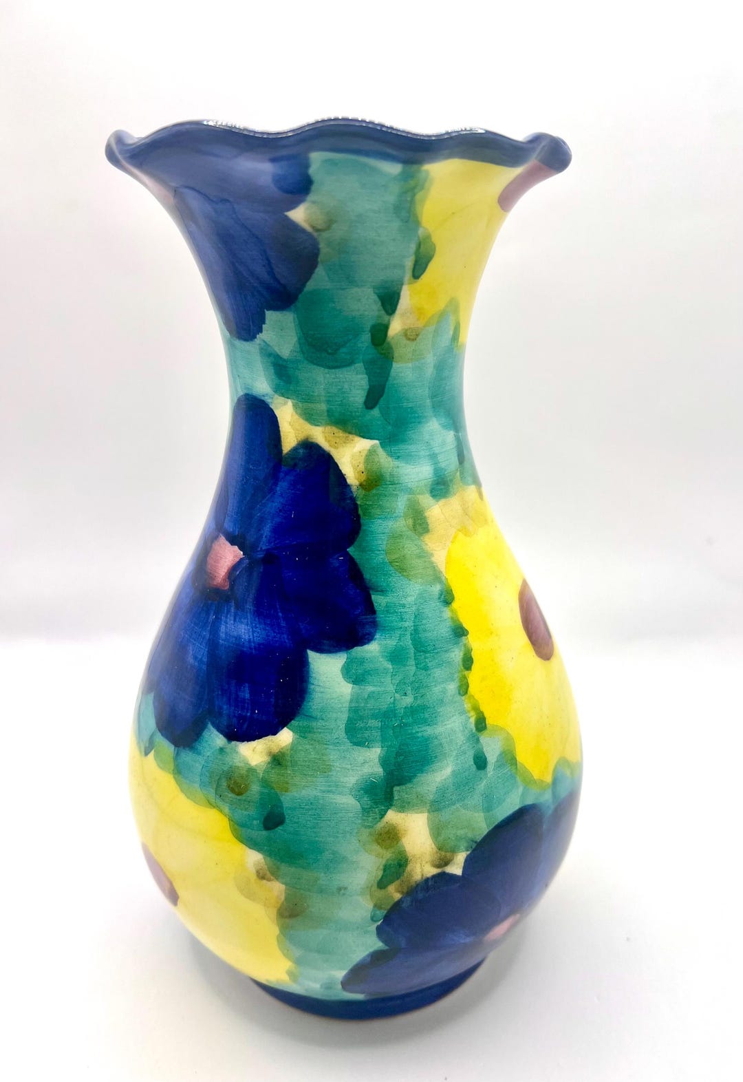 Floral Ceramic Vase Made in Spain - Etsy