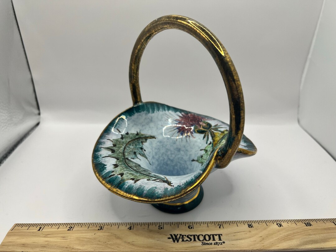 Vintage Hand Painted China Basket Made in Italy - Etsy