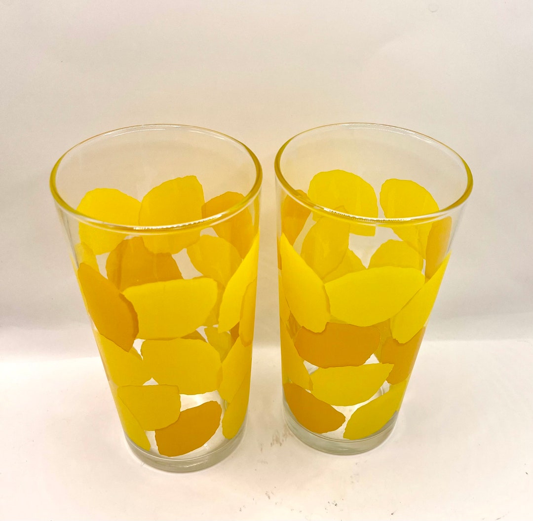 Libby Large Lemon Glass Set of Two - Etsy