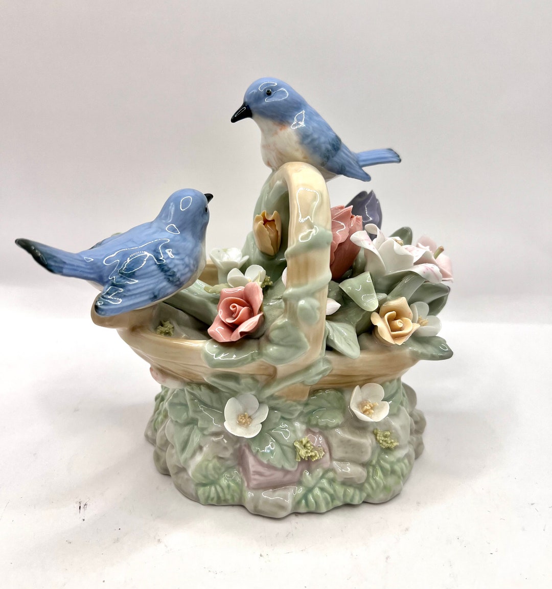 China Blue Jays in a Basket Music Box - Etsy