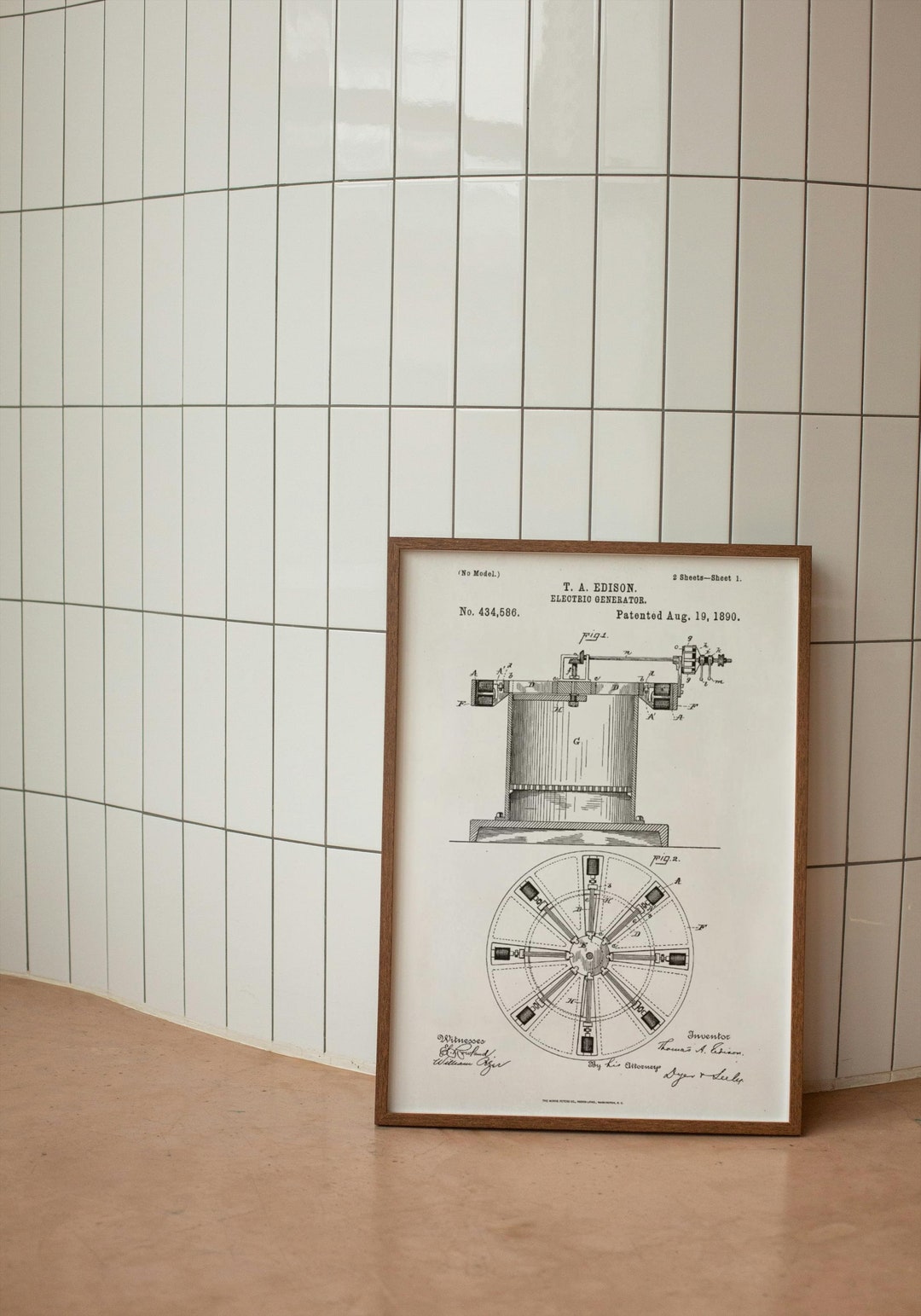 Edison Electric Generator Patent Poster – Vintage Invention Blueprint ...