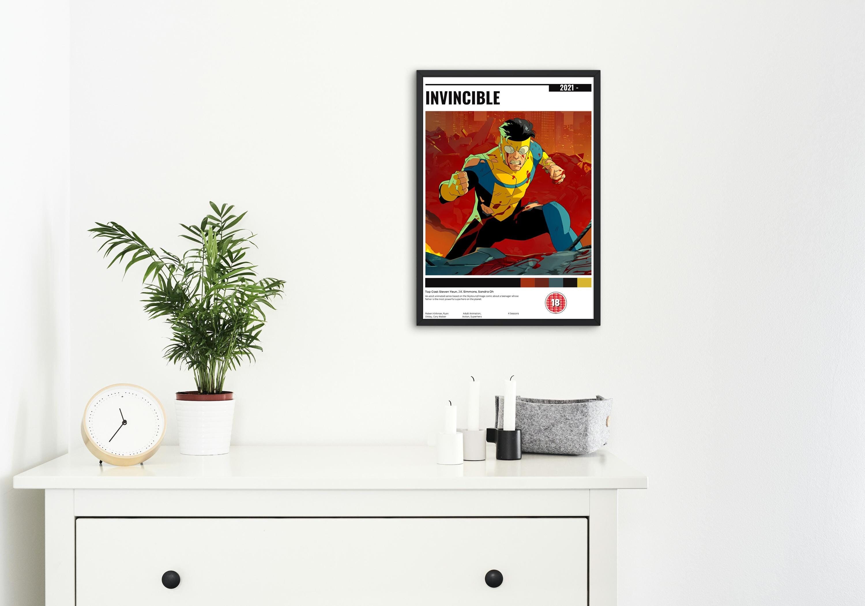 Invincible Poster Bold Superhero Animation Art, Iconic Amazon Series ...
