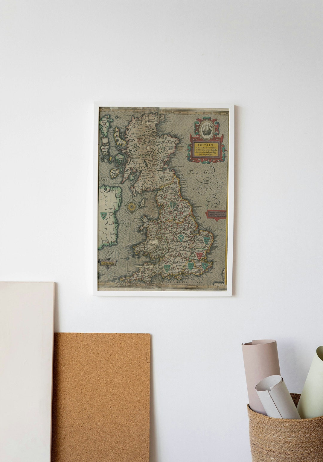 Britain at the Time of the Saxon Heptarchy John Speed Proof Map 1605 ...