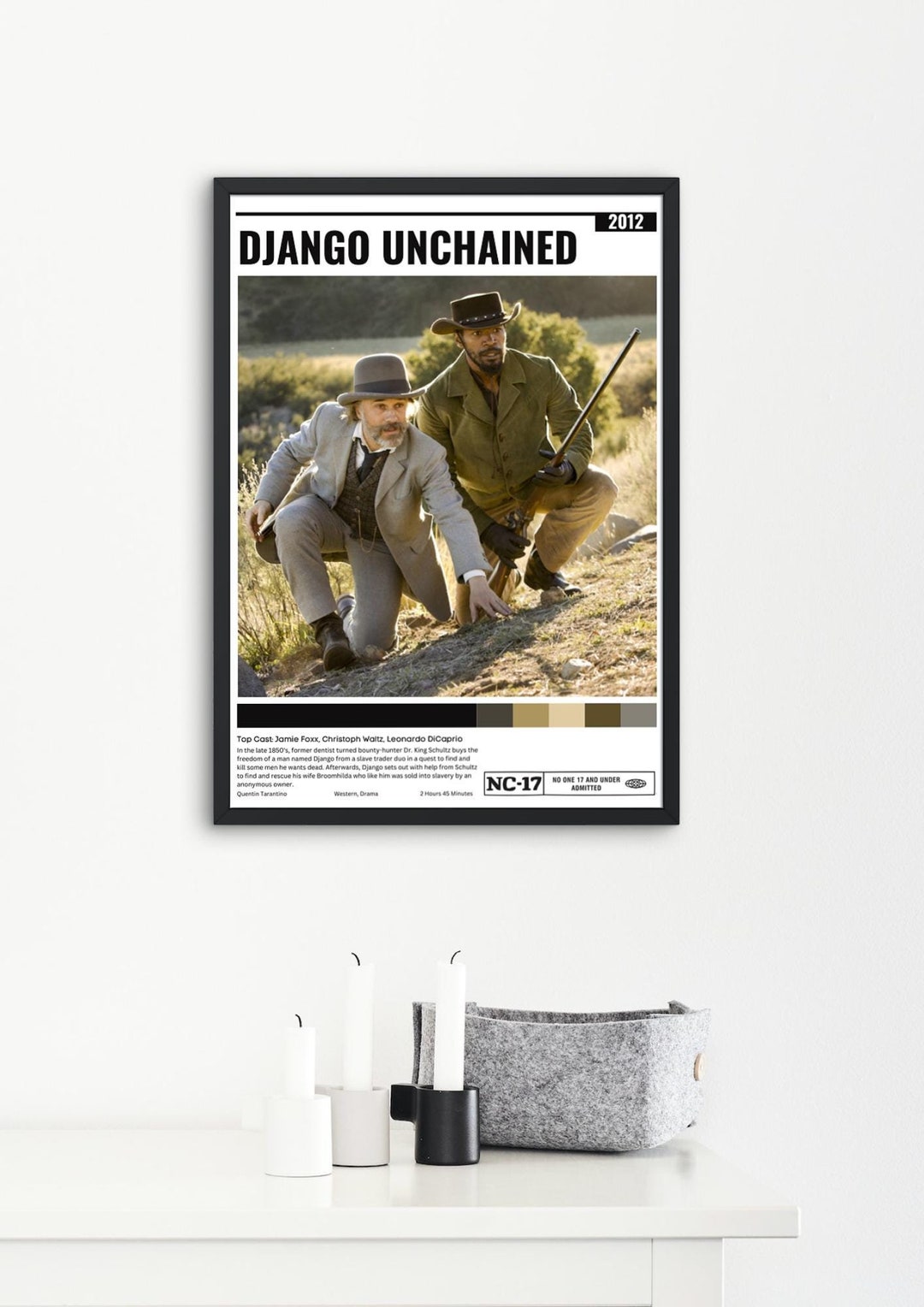 Django Unchained Movie Poster Quentin Tarantino Movie Retro Film Art ...