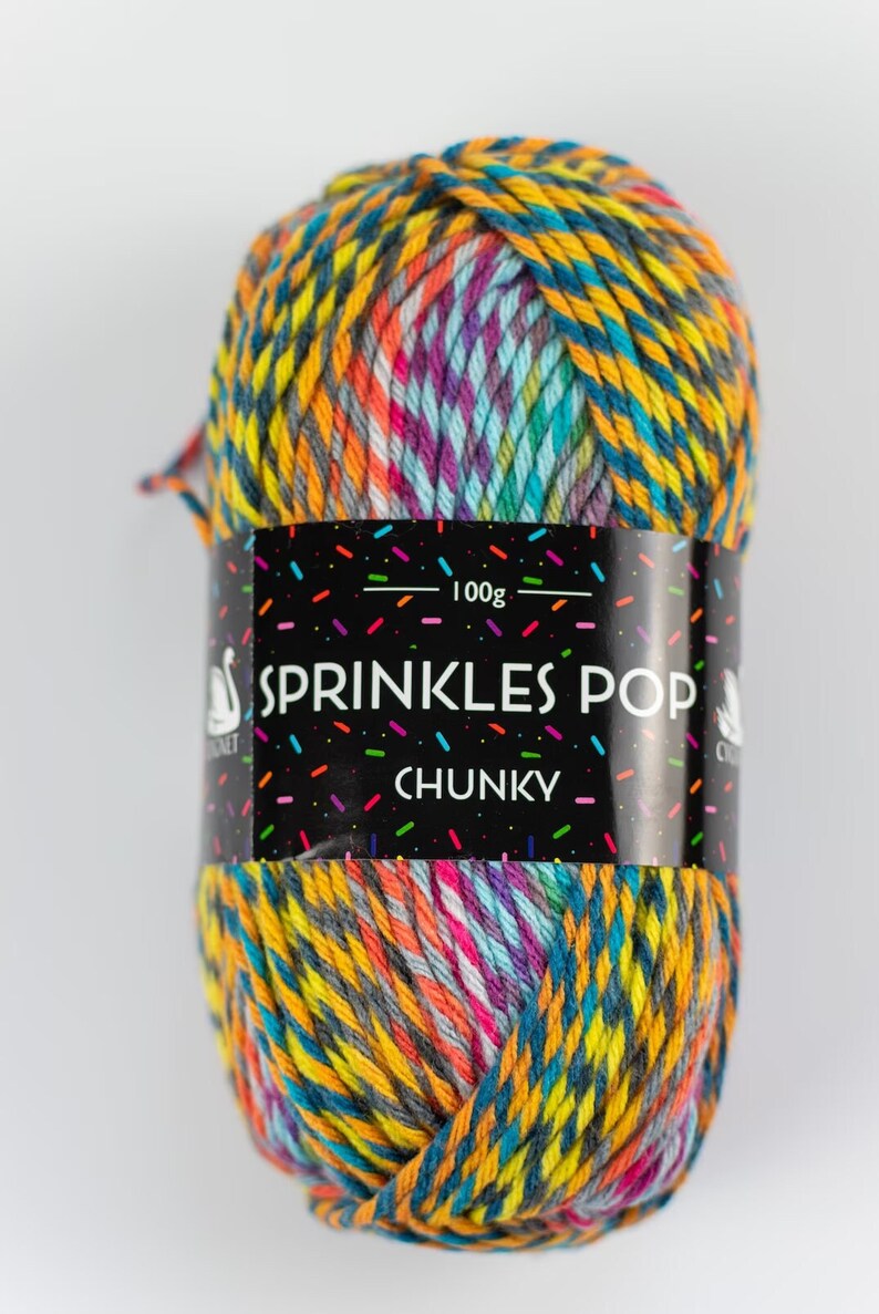 Cygnet Sprinkles Pop Chunky Yarn, Multicolored Acrylic (5 Balls) - Etsy
