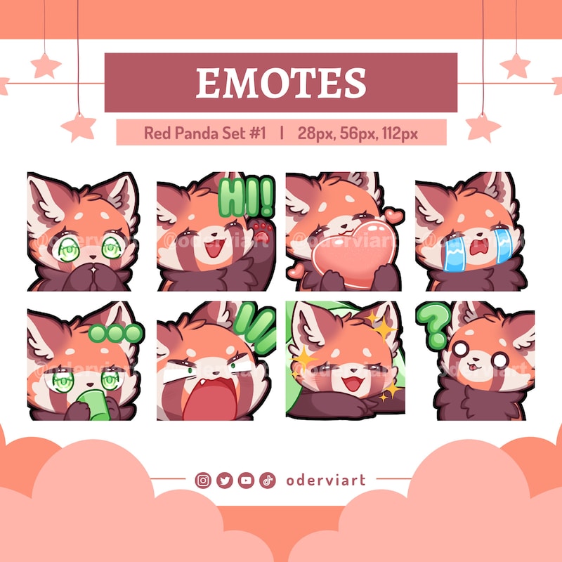 Cute Red Panda Emojis - Etsy