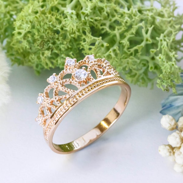Gold Crown Ring - Etsy
