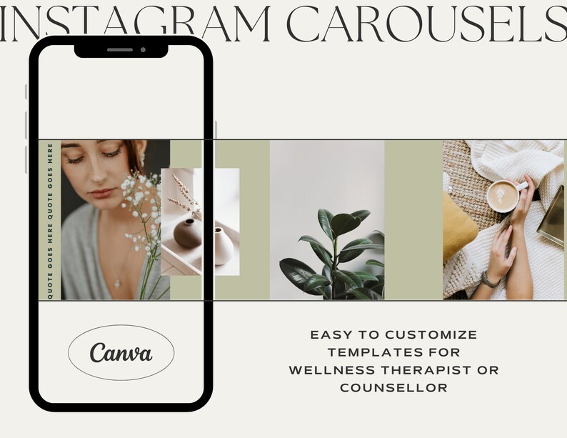 Carousel Instagram IG NEW 4:5 Templates for Canva Therapist Wellness ...