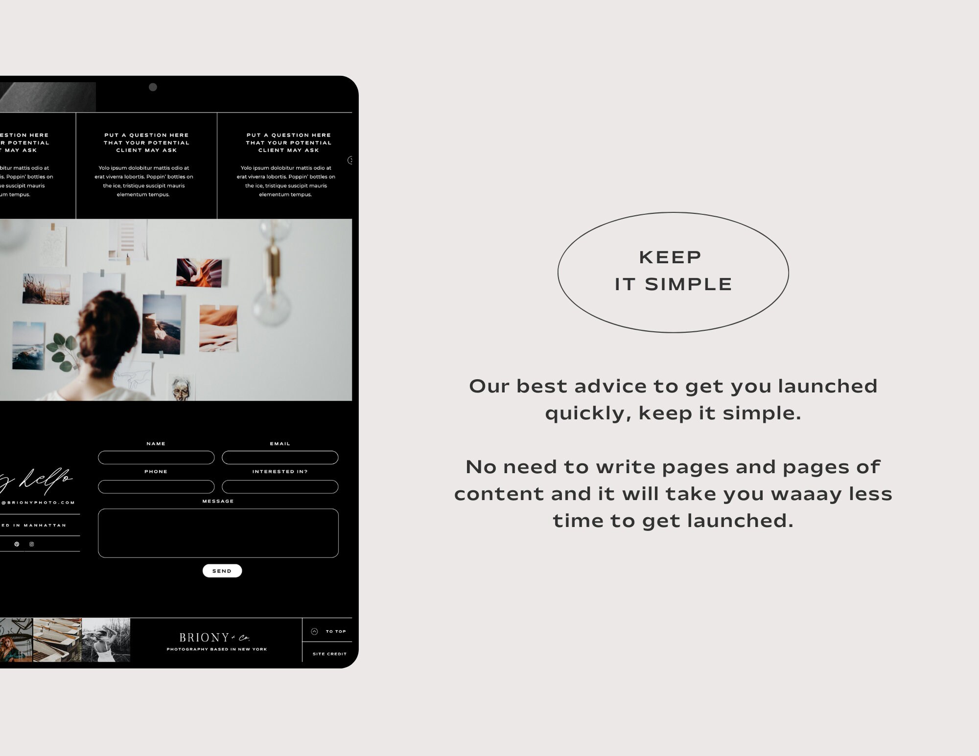 Showit Website Template for Dark Moody Wedding Boudoir Photographer ...