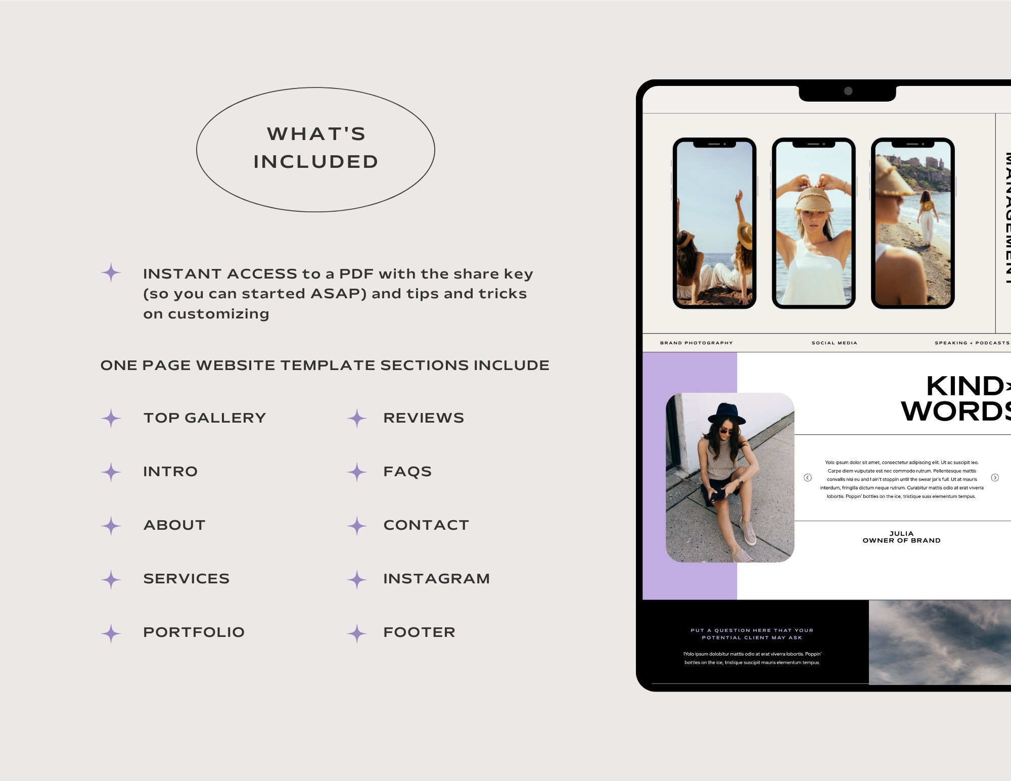 Showit Website Template for Trendy UGC Content Creator Social Media ...
