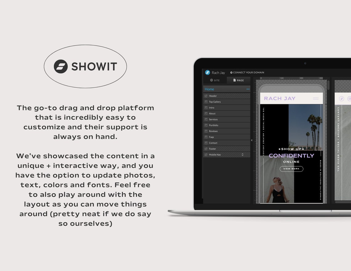 Showit Website Template for Trendy UGC Content Creator Social Media ...