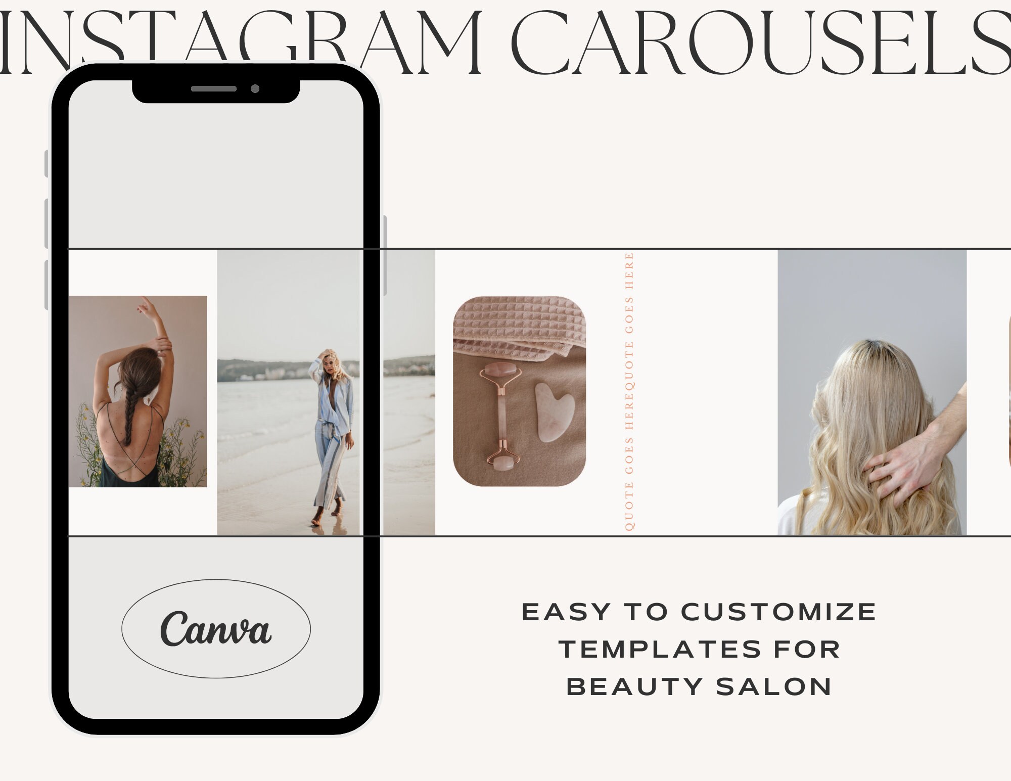 Carousel Instagram IG Templates for Canva Beauty Salon Hair Lash Nails ...