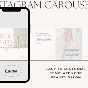 Carousel Instagram IG Templates for Canva Beauty Salon Hair Lash Nails ...