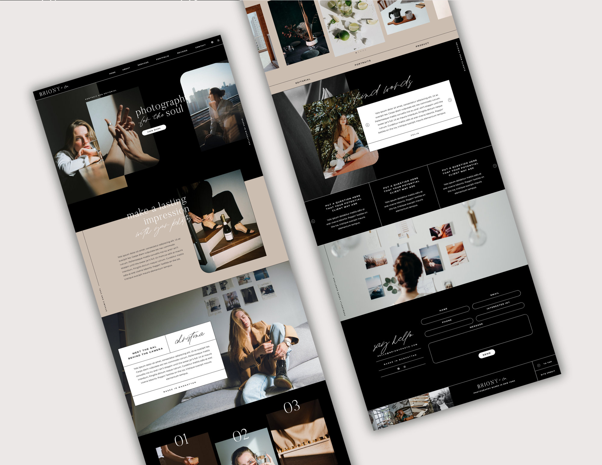 Showit Website Template for Dark Moody Wedding Boudoir Photographer ...