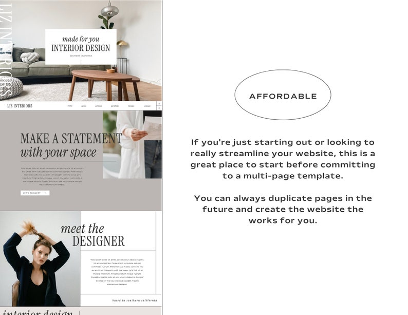 Showit Website Template for Interior Designer Architect. DIY Affordable ...