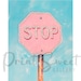 Pink Stop Sign With Glitter Illustration, Glitter Stop Sign With ...