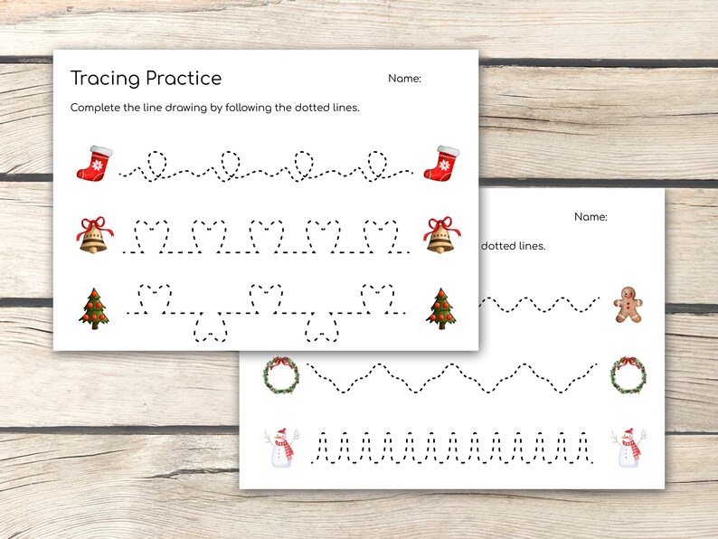 Preschool Line Tracing Practice, Christmas Pre-writing Activities • 8 ...