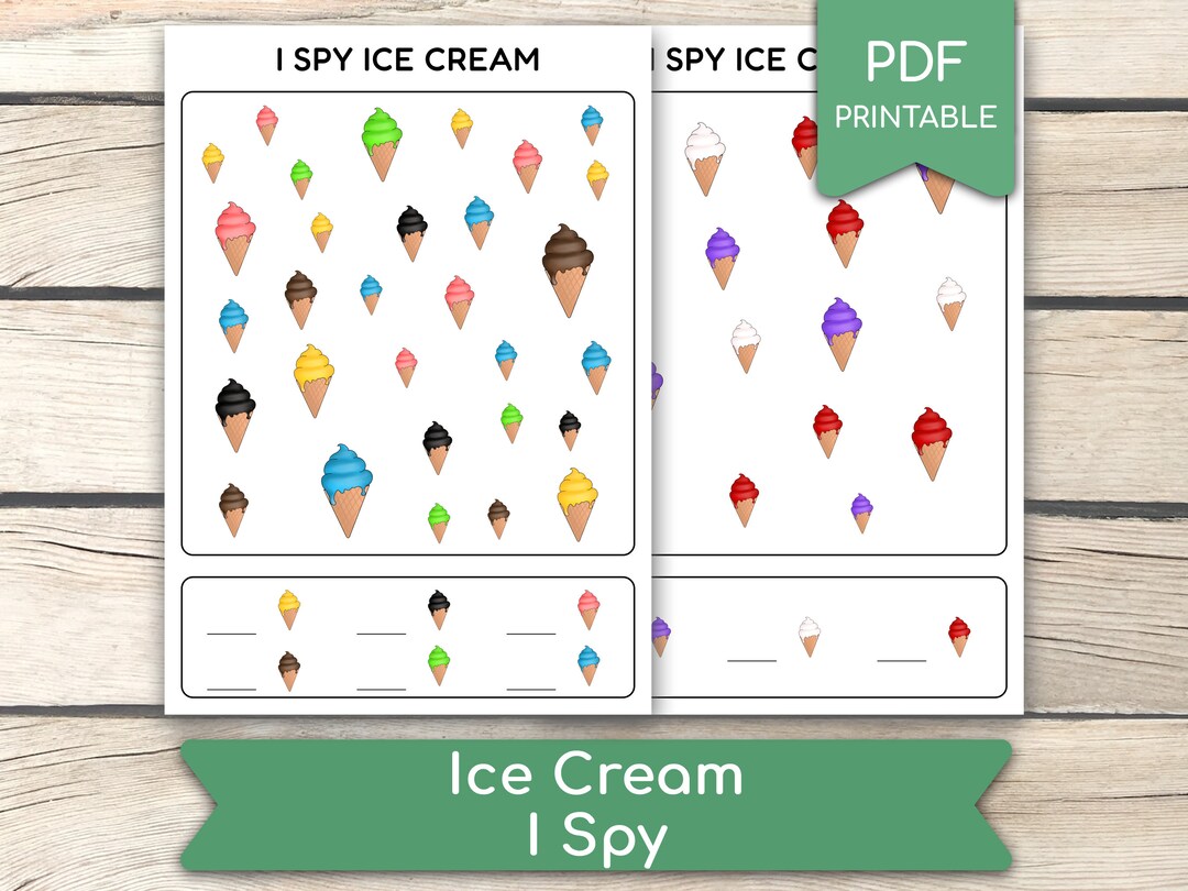 Ice Cream I Spy Worksheet, Ice Cream Activity, Ice Cream I Spy, I Spy ...
