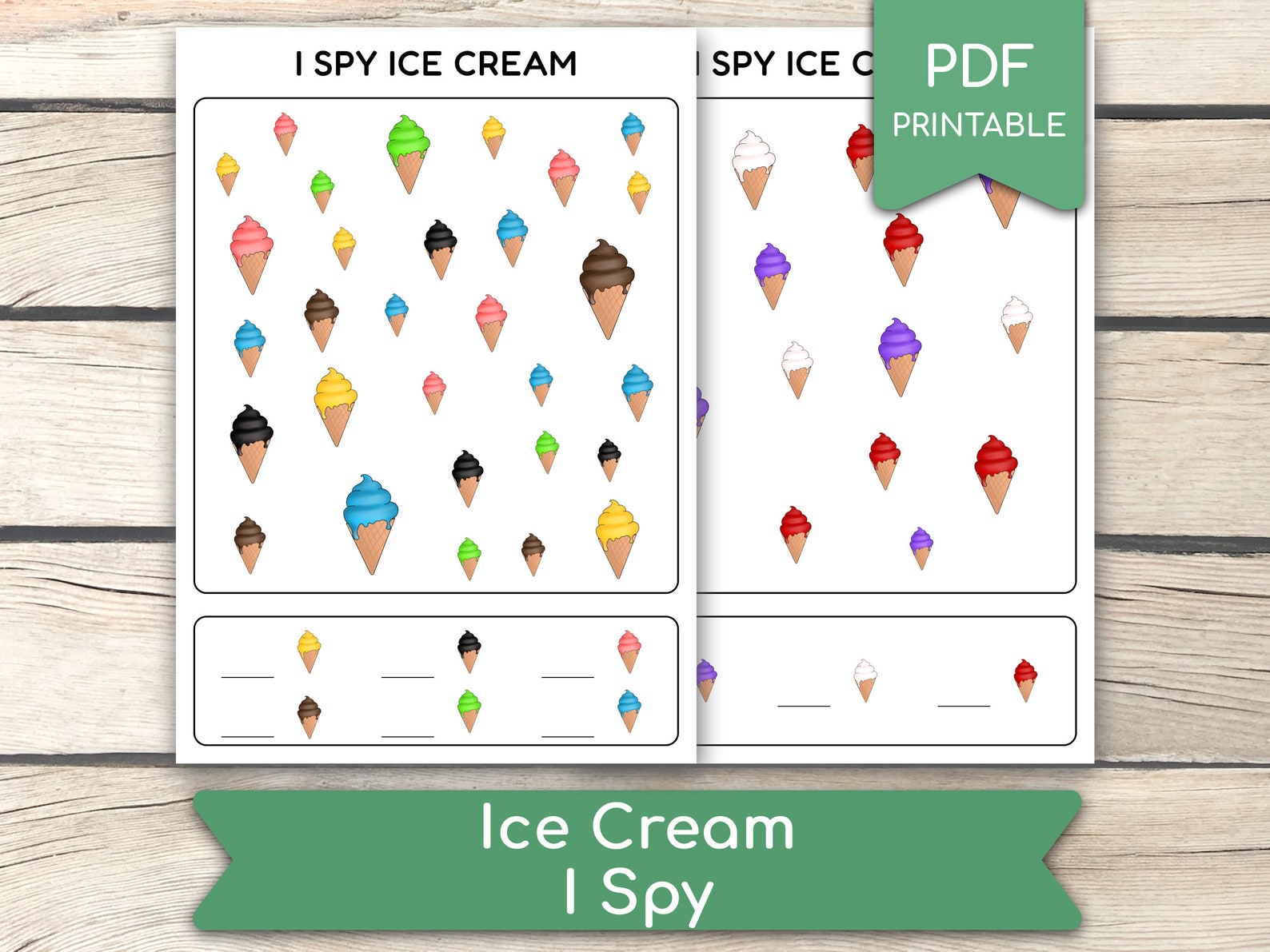 Ice Cream I Spy Worksheet, Ice Cream Activity, Ice Cream I Spy, I Spy ...