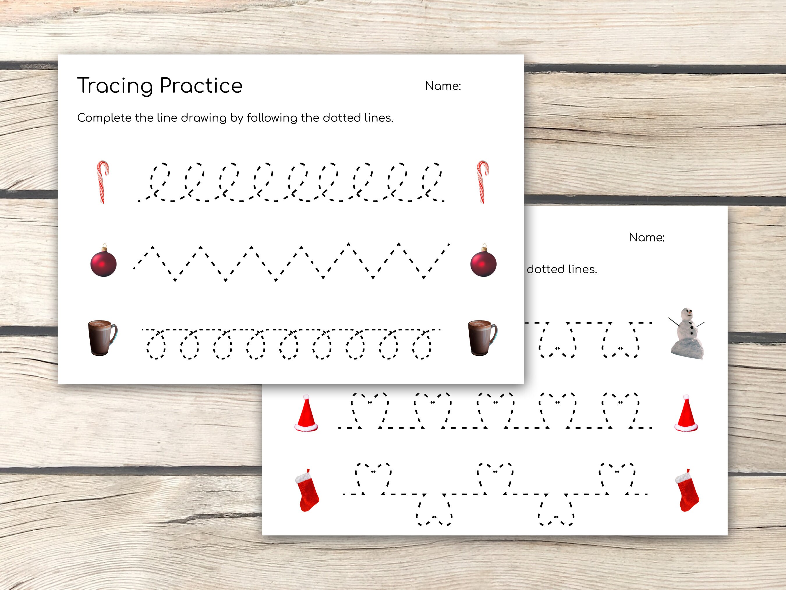 Preschool Line Tracing Practice, Christmas (real Pictures) Pre-writing ...