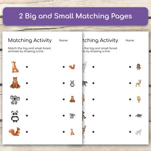 Forest Animals Matching Activity 5 Different Types Worksheet • 10 Pages ...
