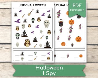 Halloween I Spy Worksheet: Preschool Activity, Busy Book (PDF ...