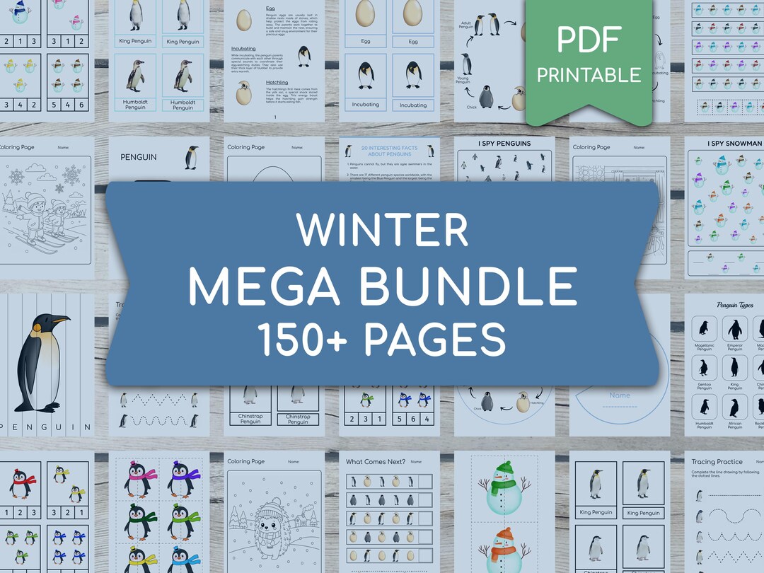 Winter MEGA Bundle Preschool Activity Set: Montessori Learning (PDF ...