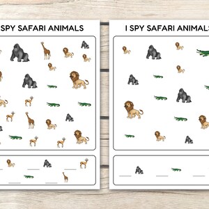 Safari Animals I Spy Worksheet, Safari Animals Activity, I Spy Activity ...