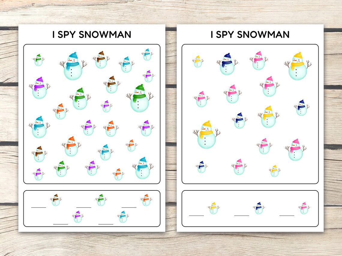 Snowman I Spy Worksheet, Snowman Activity, Snowman I Spy, I Spy ...