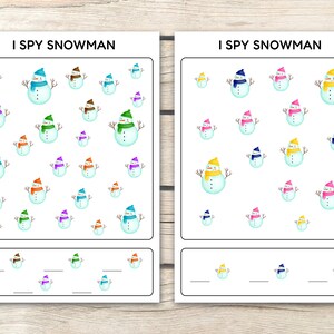 Snowman I Spy Worksheet, Snowman Activity, Snowman I Spy, I Spy ...